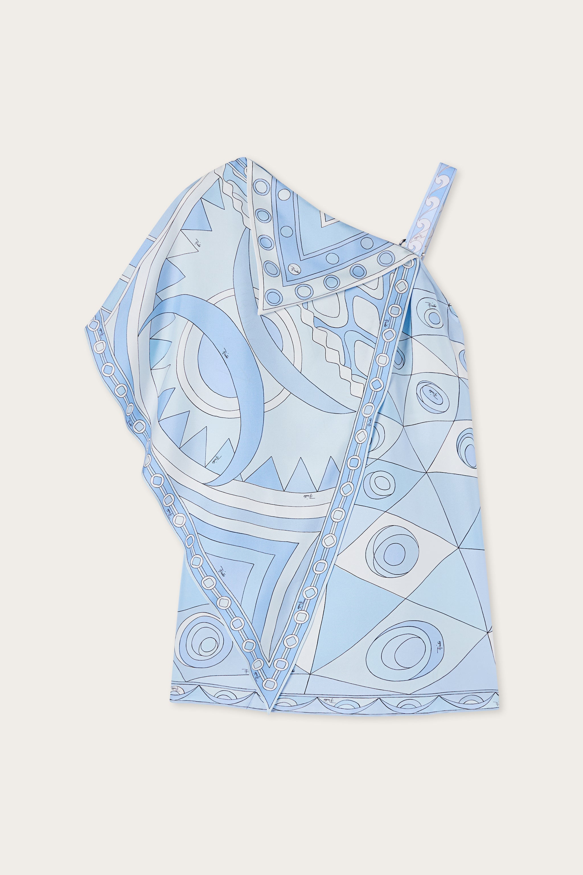 Occhi and Vivara Print Asymmetrical Silk Dress – PUCCI