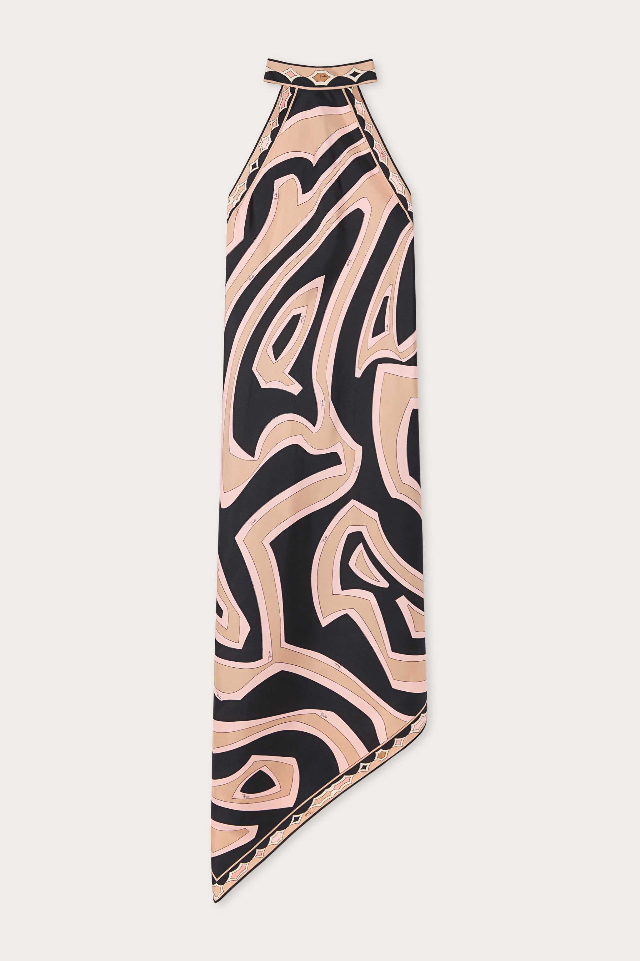 Labirinto Print Silk Dress with Halter Neckline – PUCCI